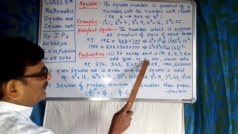 Maths For Class 8th Square And Square Roots Youtube