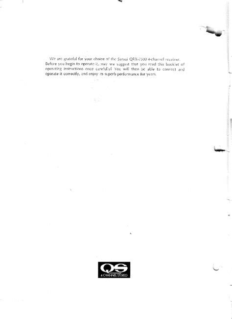 Sansui Qrx 7500 Operating Instructionsmanual Service Manual Download
