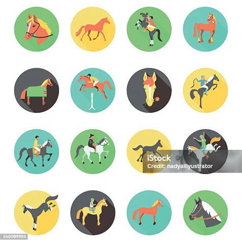 Vector Horse Icons Set Wild Horses向量圖形及更多動物圖片 動物 動物軀體結構 寵物 Istock