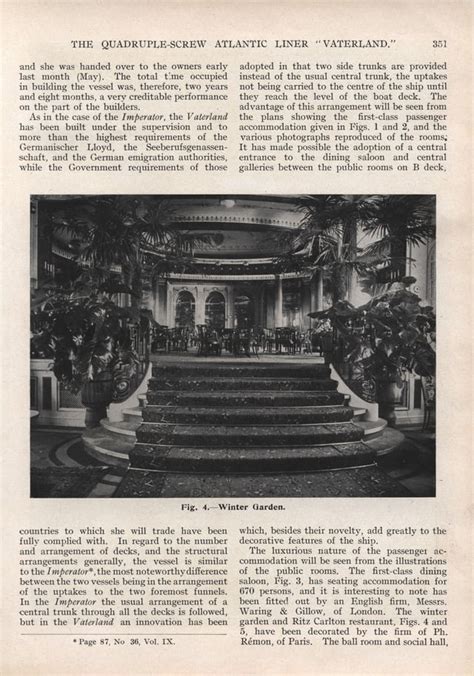 The Quadruple Screw Atlantic Liner Vaterland From The Shipbuilder