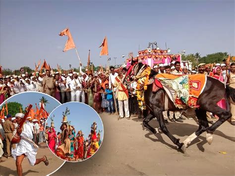 संत तुकाराम महाराजांच्या पालखीचं पहिलं गोल रिंगण संपन्न वारीच्या