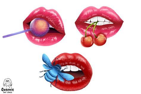 Female Sexy Red Pink Glossy Lips Png So Fontsy