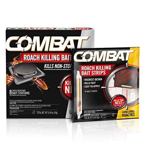 Combat Roach Killing Bait Strips For Large And Small Roaches Indoor