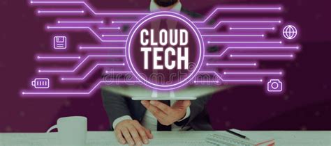 Conceptual Display Cloud Tech Business Showcase Storing And Accessing Data And Programs Over
