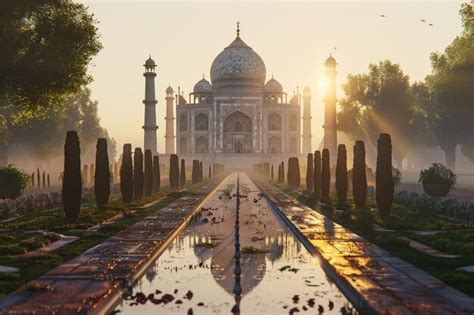 Premium Photo Behold The Taj Mahal In All Its Magnificence As Oc