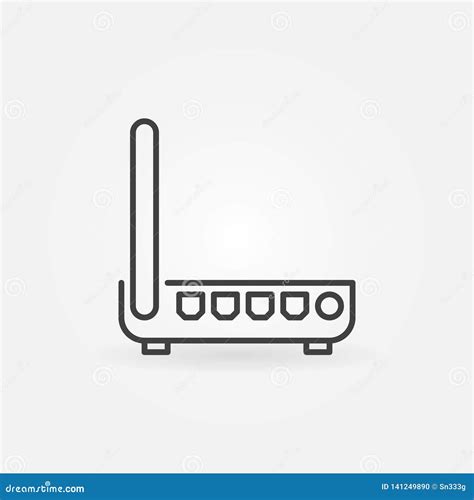 WiFi Router Or ADSL Modem Vector Concept Line Icon Stock Vector