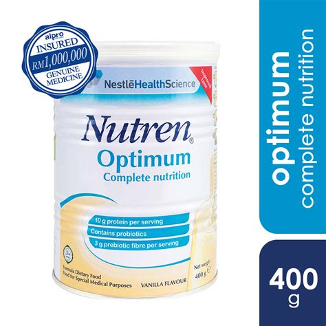Nestle Nutren Optimum Vanilla 400g Alpro Pharmacy