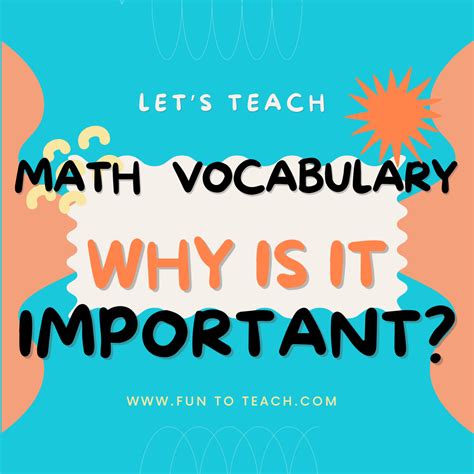 Building Math Vocabulary Fun To Teach