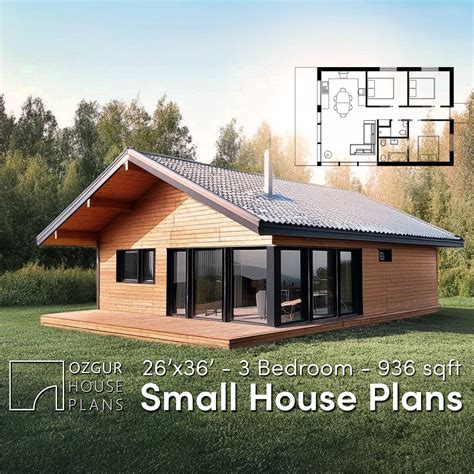 26×36 Ft 3 Bedroom Single Story Small House Plan Modern Architectural