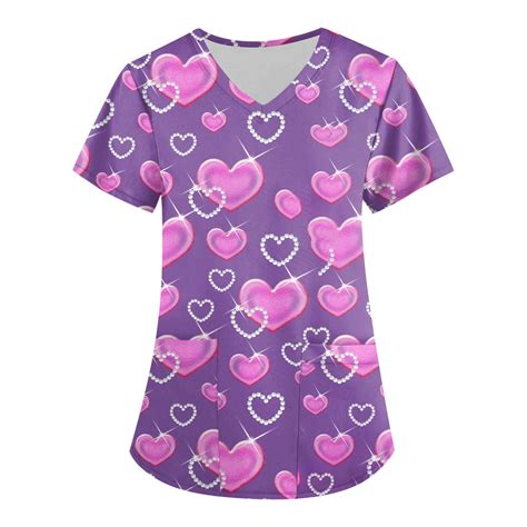 Bdporkas Working Uniform For Women Valentines Day Scrubs For Women