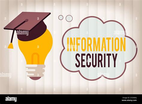 Text Sign Showing Information Security Business Photo Showcasing Being Protected Against The