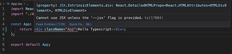 Error Cannot Use Jsx Unless The Jsx Flag Is Providedts17004