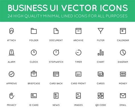 premium vector business user interface ui vector icon set high