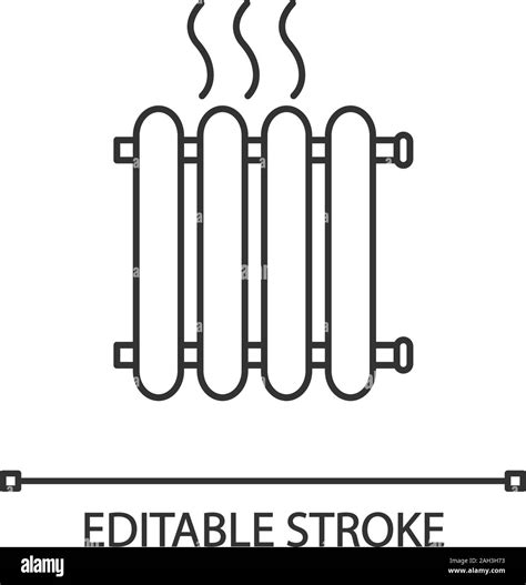 Radiator Linear Icon Heating Battery Thin Line Illustration Heater