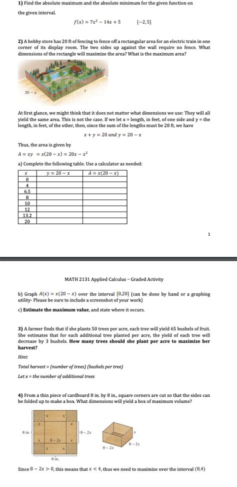 Solved Find The Absolute Maximum And The Absolute Minimum Chegg