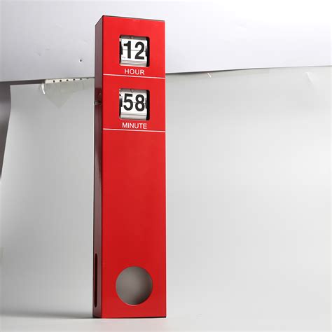 Long Wall Flip Clock With Pendulum Red High Quality Long Wall Flip