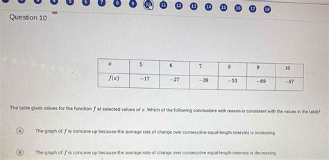 Solved 11 12 13 14 16 Question 10 The Table Gives Values For The