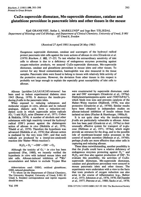 PDF CuZn Superoxide Dismutase Mn Superoxide Dismutase Catalase And