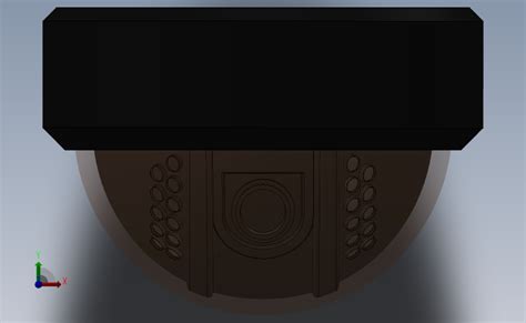 半圆形监控摄像头solidworks 2011模型图纸下载 懒石网