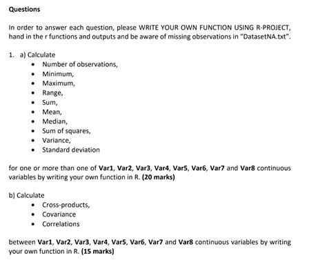 Solved This Is An R Programming Projectimportant Write
