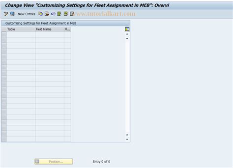 DIWPSC SAP Tcode Customizing Of Fleet For The MEB