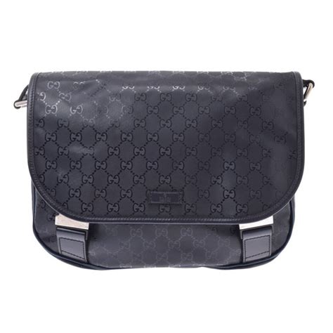 Gucci Bags Gucci Gg Imprime Messenger Bag Blue Canvas Leather