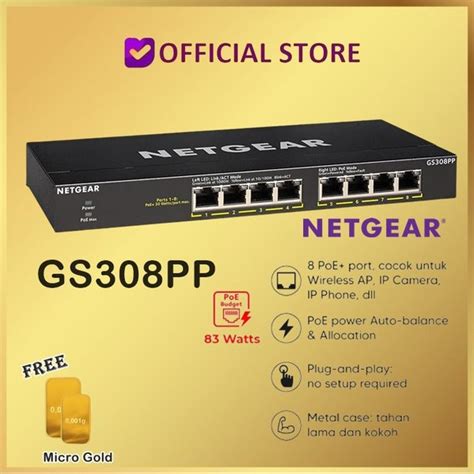 Jual Netgear Gs308pp 8 Port Gigabit Ethernet Soho Poe Unmanaged Switch Di Lapak Dunia Computer