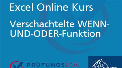 Excel Tutorial Verschachtelte Wenn Und Oder Funktion Youtube