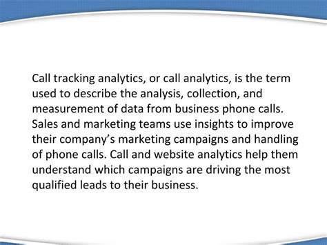 Ppt What Is Call Tracking Analytics Powerpoint Presentation Free
