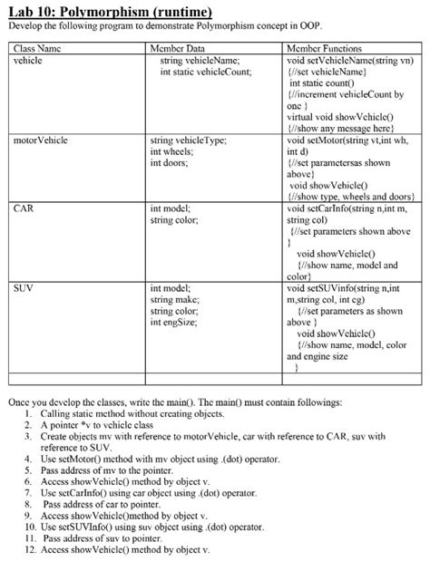 Solved Lab 10 Polymorphism Runtime Develop The Following