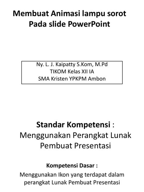 Membuat Animasi Lampu Sorot Pada Slide Powerpoint Pdf