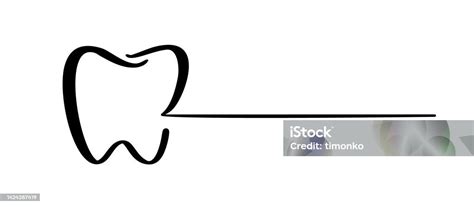 치아 로고 아이콘 및 치과 의사 또는 치과 치과 치료 디자인 템플릿에 대한 텍스트에 대한 라인 치과 진료소 또는 치과 의료 센터 및 치약에 대한 벡터 절연 검은 선 윤곽선