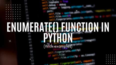 Enumerate Python Example