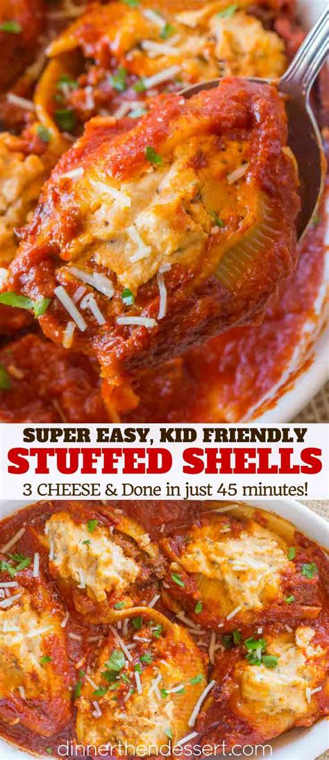 Ricotta Stuffed Shells Dinner Then Dessert