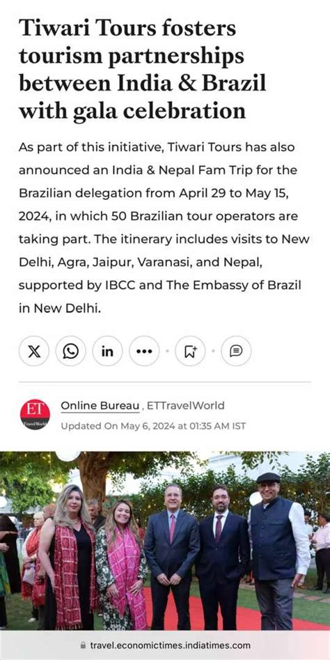 Hariom Singh On Linkedin Tiwari Tours Fosters Tourism Partnerships