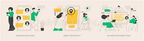 Smartphone Application Abstract Concept Vector Illustrations Stock Vector Illustration Of