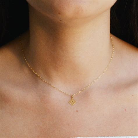Gold Necklace Tiny Necklace Simple Necklace Tiny Gold Etsy