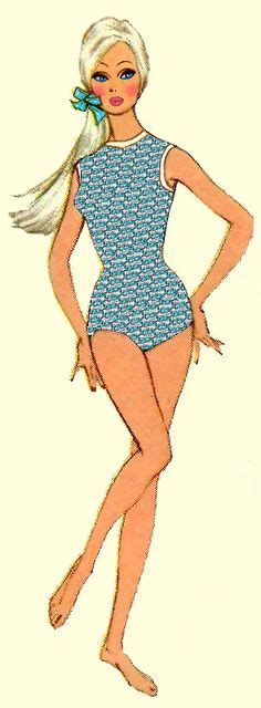 Barbara Parlante Box Graphic Reverse Side Barbie Paper Dolls Vintage