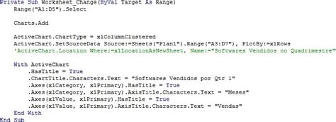 Vba Excel Specialist® Vba Excel Criando Gráficos Com Vba