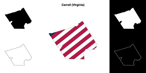 Carroll County Virginia Outline Map Set 43223924 Vector Art At Vecteezy