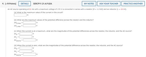 Get Answer ] Details Sercp11 21 4 P 024 My Notes Ask Your Teacher
