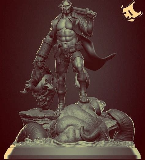 Hellboy Stl Digital File Red Monster Hero Stl Model For 3d Printers