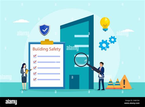 Building Safety Inspection List With Engineers And Apartment Building