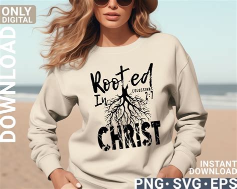 Rooted In Christ Svg Christ Svg Rooted Svg Christian Svg Jesus