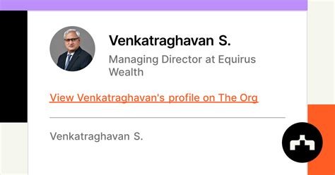 Venkatraghavan S Managing Director At Equirus Wealth The Org