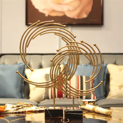 Современная роскошная домашняя металлическая круглая форма фигурки украшение ремесла фэншуй