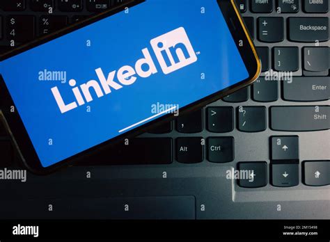 Konskie Poland September 17 2022 Linkedin Logo Displayed On Smartphone Screen In The Office