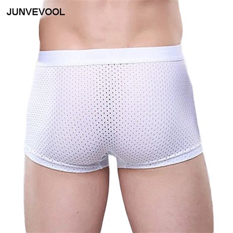 U Convex Men Shorts Casual Underwear Boxer Mens Sexy Mesh Underpantts