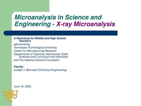 Ppt Microanalysis In Science And Engineering X Ray Microanalysis Powerpoint Presentation
