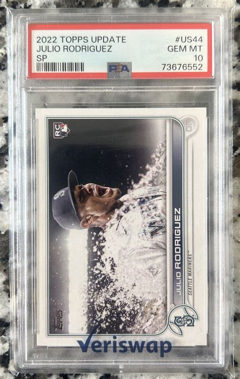 Julio Rodriguez 2022 Topps Update Us44 Sp Variation Gatorade Bath